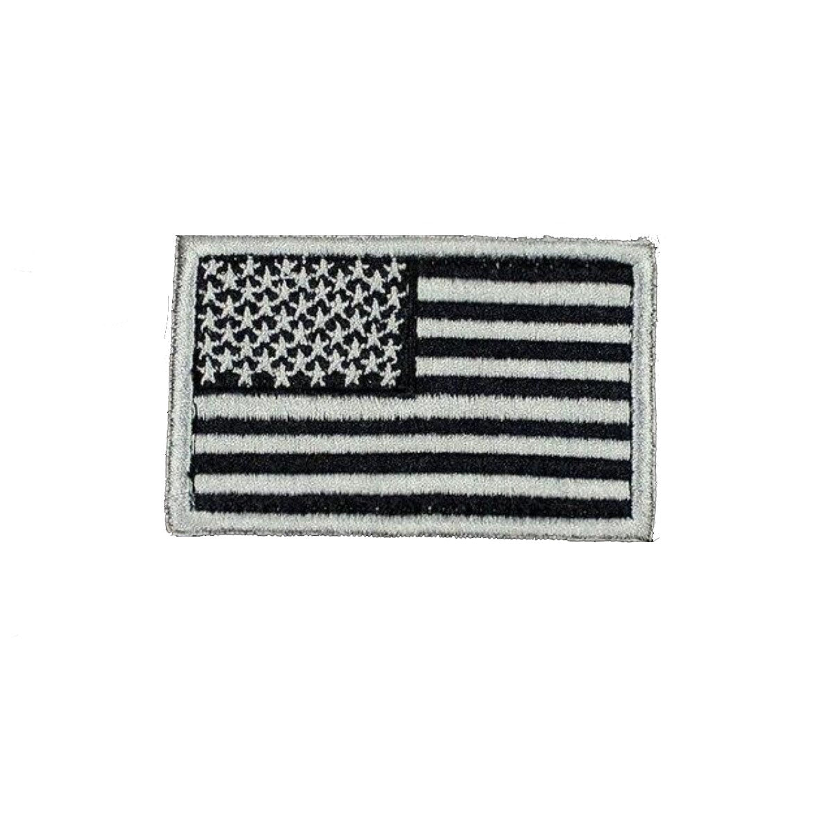 US Flag Velcro Patch - Black/Silver | Action Pro Sports